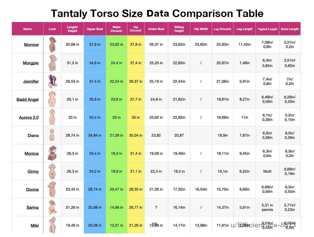 Diana Comparison With Others Tantaly Torso Tantaly